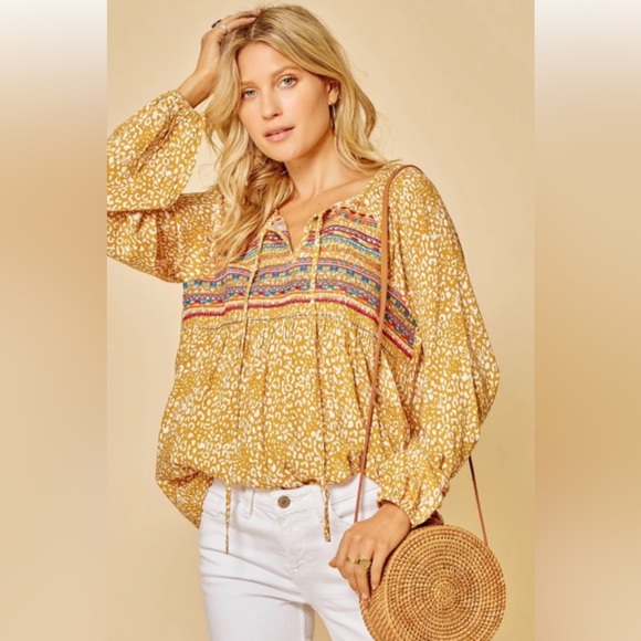 Savanna Jane | Tops | Savanna Jane Embroidered Top Marigold White Large ...
